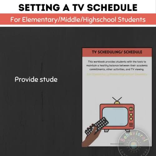 TV Time Management: A Worksheet for Healthy Viewing Habits | TPT