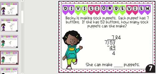 Divide by 1-Digit Numbers Google Slides, PowerPoint, and Task Cards
