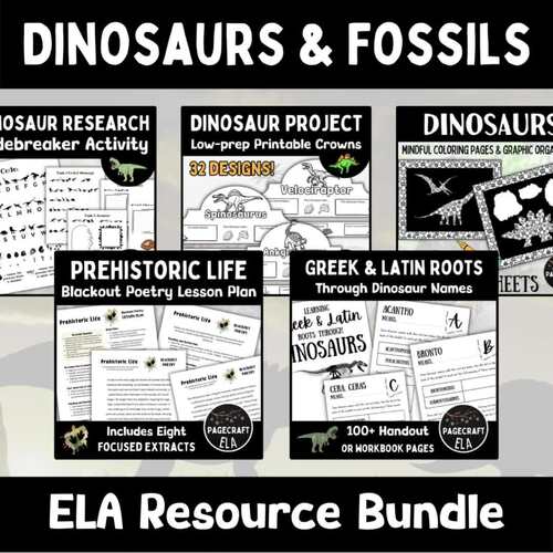 Dinosaurs BUNDLE of ELA Resources for Studying Prehistoric Life | TPT