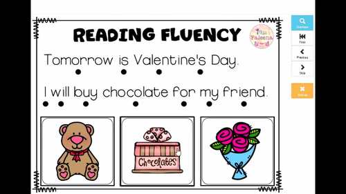 February Reading Fluency Digital Task Cards (Boom Cards™) by Miss Faleena