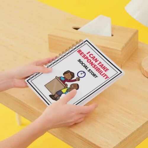 Taking Responsibility Social Story W/ Poster & Self Reflection Sheet SEL Autism