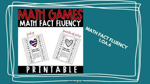 ESY Addition Math Facts Game for the Fourth of July by Watch Them Bloom