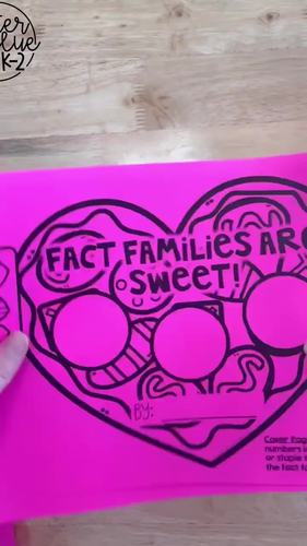 Fact Family Valentine's Day Craftivity - Add & Subtract - Multiple & Divide