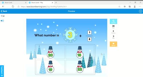 Dividing Whole Numbers by Fractions Boom Cards Winter Distance Learning