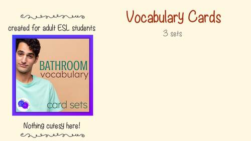 Bathroom Home Vocabulary Card Sets for Adult ESL by Rike Neville