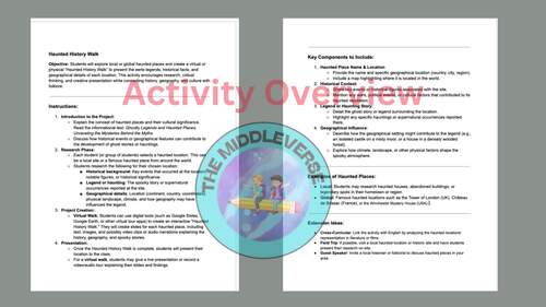 Haunted History Research Activity by The MiddleVerse | TPT