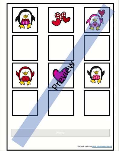 Valentine's Day Picture Matching- February- Autism & SPED Resources