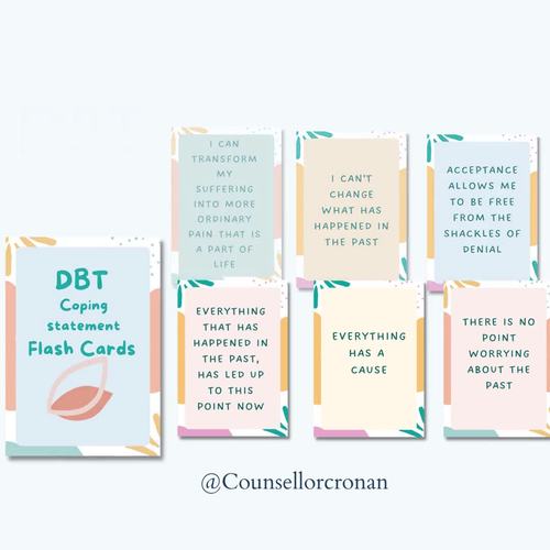 DBT affirmation cards, radical acceptance, interpersonal effectiveness ...
