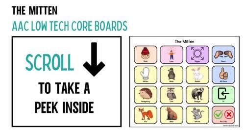The Mitten AAC Core Boards by Jennie's Speech Room | TPT