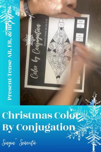 Present Tense AR, ER, & IR Verbs Christmas Color By Conjugation | TPT