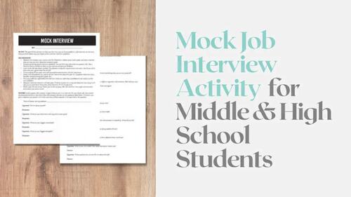 Mock Job Interview for Career Exploration Unit | Middle and High School