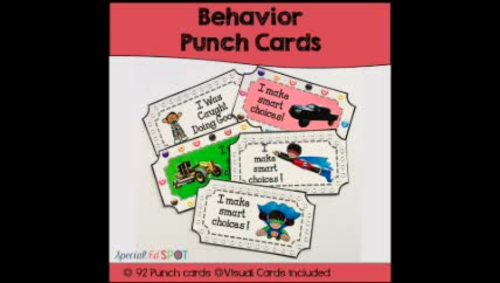Positive Behavior Punch Cards by Superteach56-Special Ed Spot | TpT