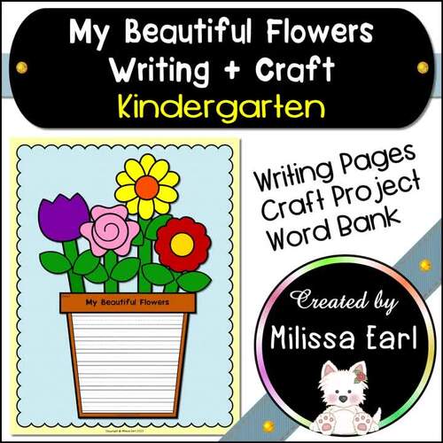 My Beautiful Flowers Kindergarten Creative Writing + Craft Bulletin Board