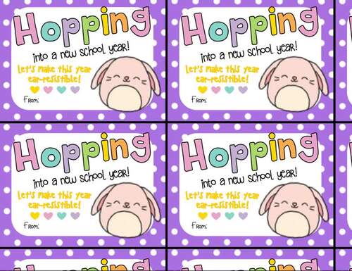 Cute Rabbit-Themed Beginning-of-Year Gift Tag- Hopping into a new ...