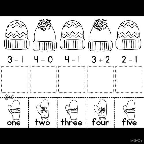 Winter Math No Prep Activities for Kindergarten {Add + Subtract within 5}