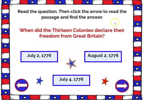 Independence Day Fourth of July Scavenger Hunt BOOM Cards by CarolJ ...
