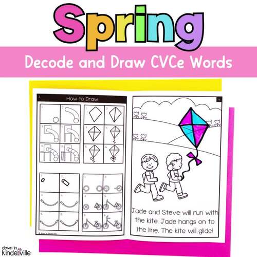 Spring Decodable Readers CVCe Words | Directed Drawing Books Magic E | SOR