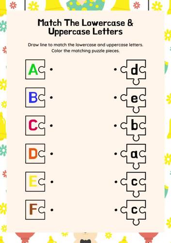Match Uppercase Lowercase Letter Easter Worksheet PreK - 2nd Easter ...