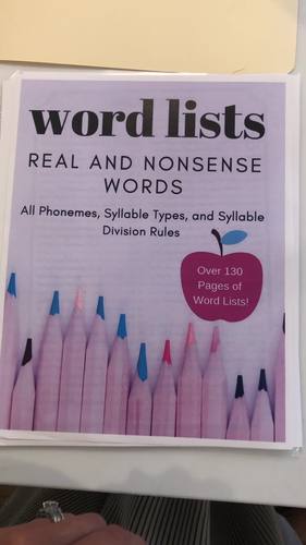 Word Lists (Real & Nonsense) - Phonics Lesson Plans & Reading Fluency