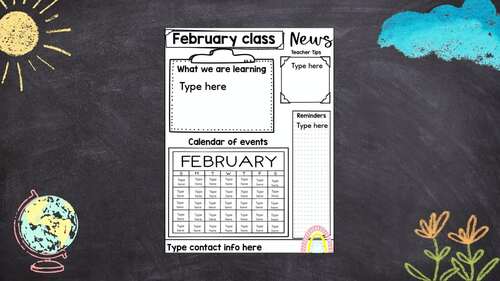 Editable Teacher Newsletter Template | Boho Style Parent Communication Tool
