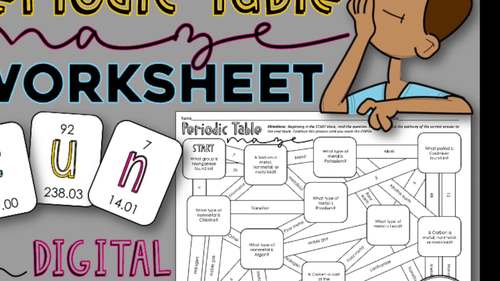 Periodic Table Maze Worksheet for Review or Assessment | TPT