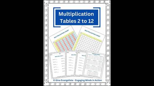 Multiplication Mastery: Tables 2 to 12 Practice Pack with 11 videos