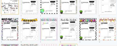 Meet the Teacher Editable Templates (14 designs) by Lesson Plans and Vans