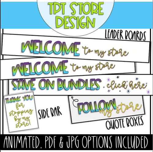 TPT Seller Quote Box, Banner and Side Bar - Yellow Lime Theme | TPT