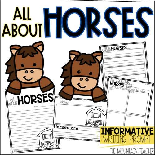 All About Horses and Horse Writing Prompt and Farm Animals Craft