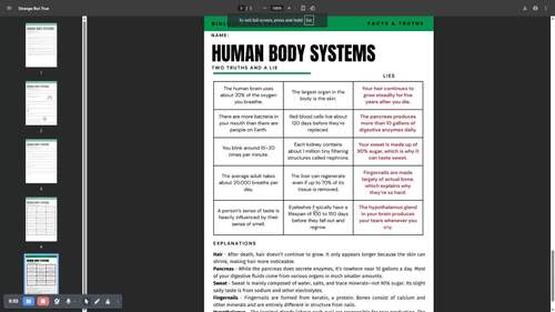 Human Body Systems | Strange But True Facts + 2 Truths and a Lie 2 ...