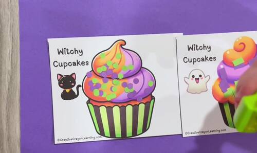 Witchy Fine Motor Cupcakes | Halloween Fine Motor Skills Prek ...
