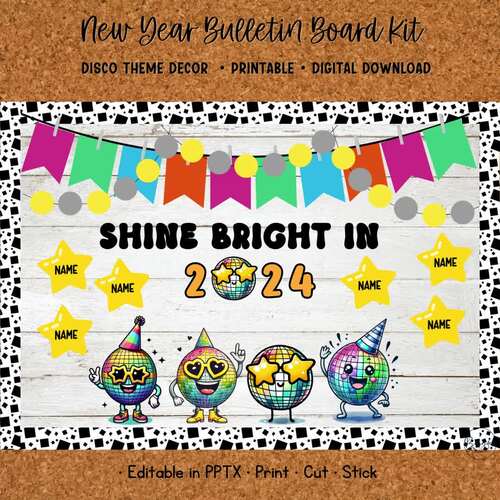 New Year Bulletin Board Kit: Disco Theme | Shine Bright Classroom Decor