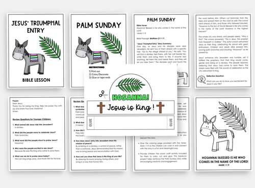 The Triumphal Entry Palm Sunday Holy Week Bible Lesson for Sunday School