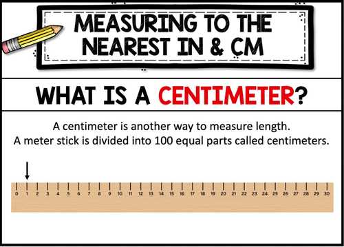 Measuring to the Nearest Inch and Centimeter Printable & Digital Task Cards