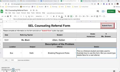 Social Emotional Learning (SEL) Counselor Referral Form | TPT