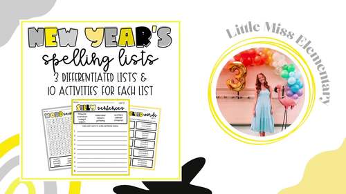 New Year's Differentiated Spelling Lists & Activities by Little Miss ...