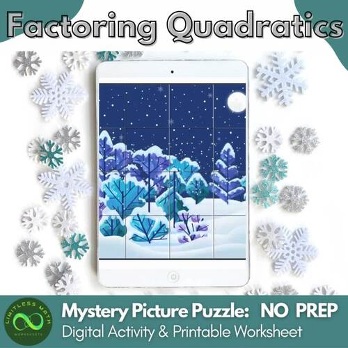 Factoring Quadratics Word Problems - Self-checking Winter Mystery ...