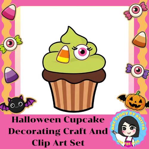 Halloween Cupcake And Cookies Decorating Craft & Writing Activity