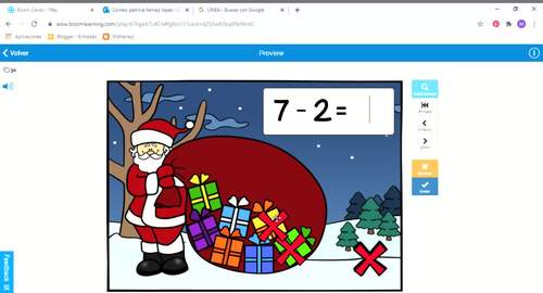 BOOM CARDS CHRISTMAS: Subtraction up to 10- Measure Distance Learning