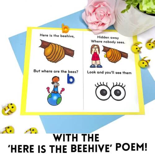 Bee Poem Early Literacy Skills Rhyming Words Beginning Sounds Writing ...
