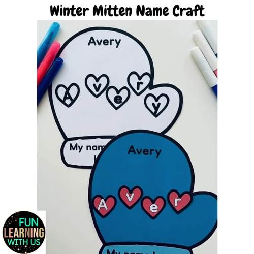Winter Mitten Name Crafts | January Editable Name Activity | TPT