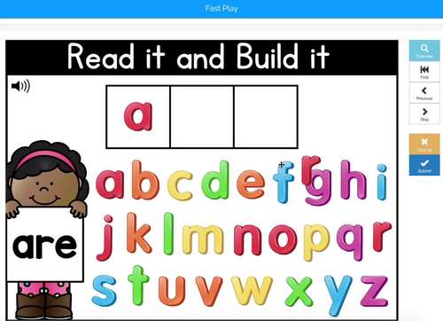 Kindergarten Sight Word Builder - Digital Task Cards - Boom Cards