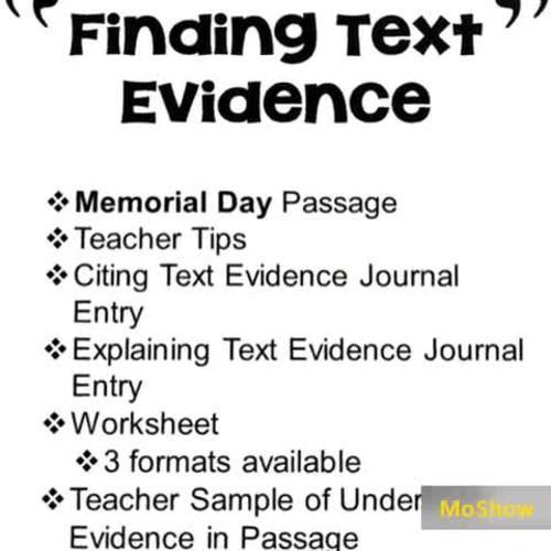 Memorial Day Reading Passage | Finding and Citing Text Evidence | TpT