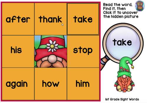 BOOM CARDS SIGHT WORD GAMES 1ST GRADE INDEPENDENT SIGHT WORD PRACTICE ...