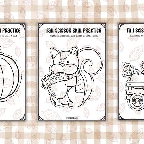 Fall Fine Motor Scissor Skills Cutting & Coloring Autumn Crafts