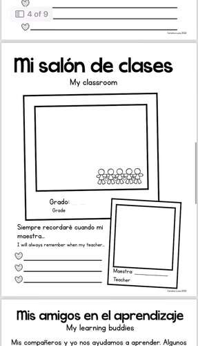 End Of The Year Memory Book English & Spanish Last Week of School ...