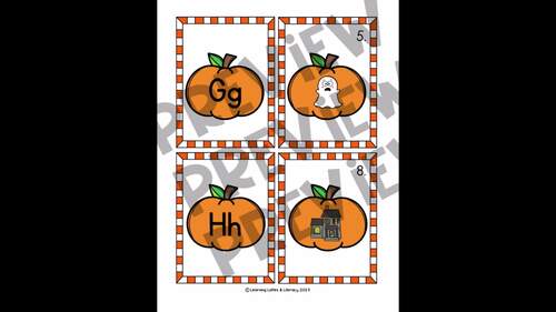 Pumpkin Beginning Sound Matching Set #2 Initial Sound Letter ...