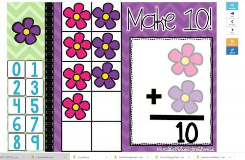 Boom Cards - Ten Frame Addition (Flowers) - Distant Learning | TPT