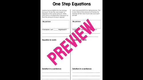 One Step Equations Notes and Practice EDITABLE by The Mix and Match Class