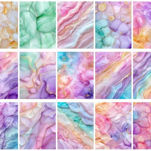 Pastel Alcohol Ink Digital Paper, Journal Pages Cover Background